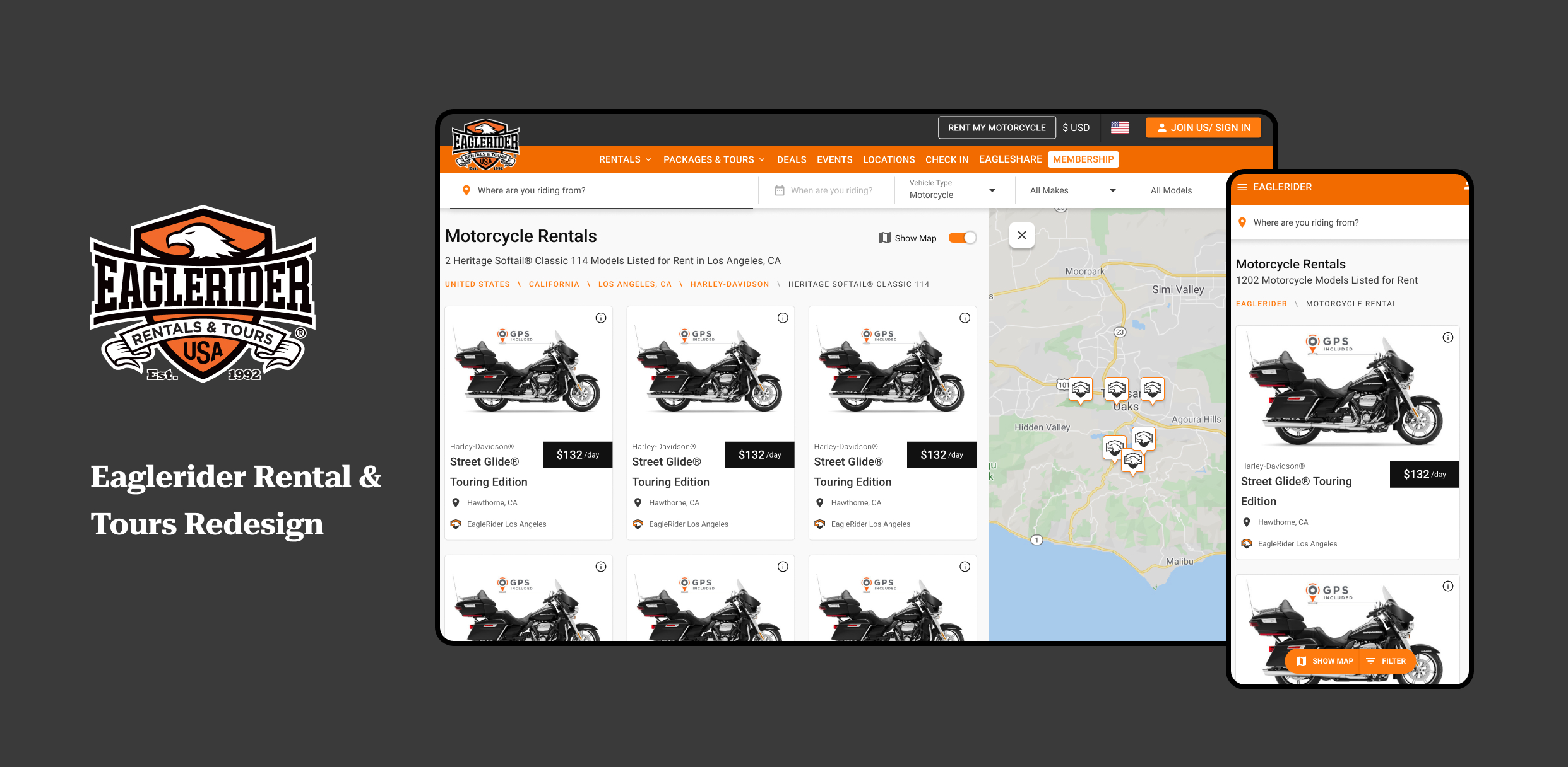 EagleRider Rental & Tours Redesign - USYTech
